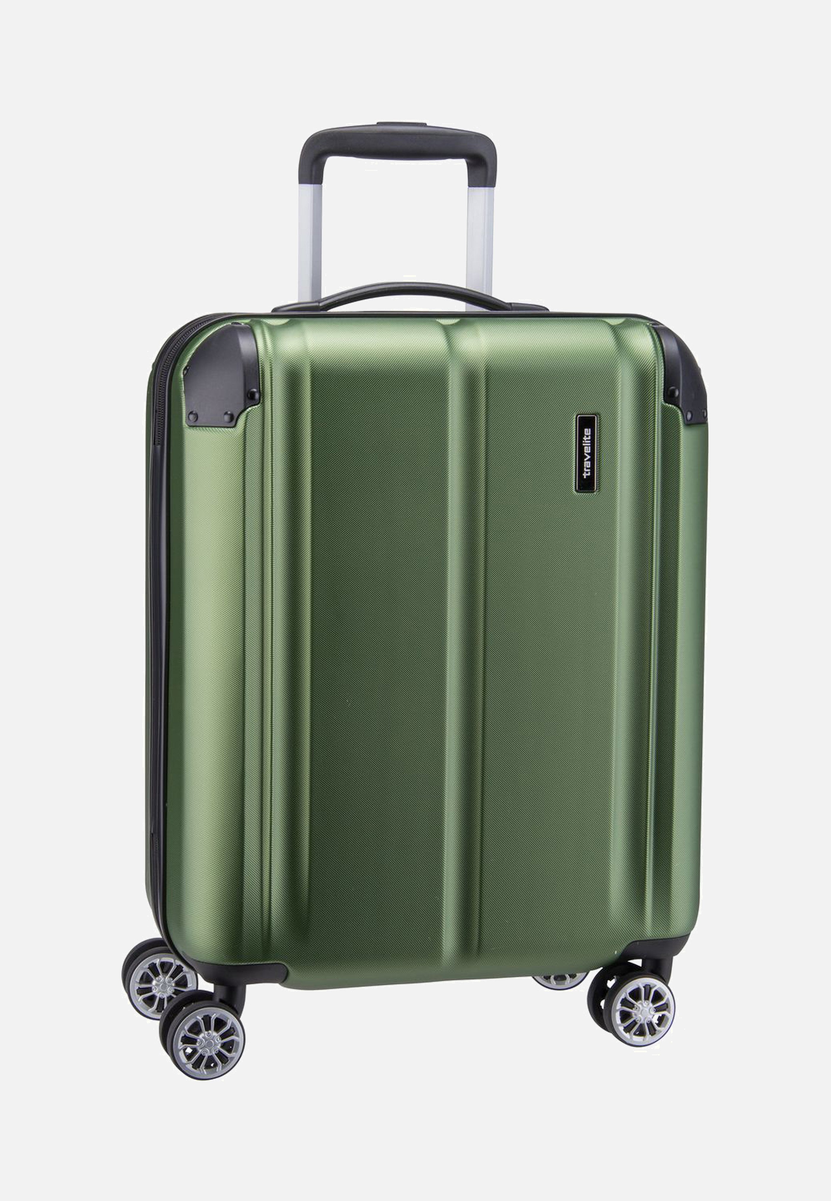 travelite City 4-Rad Trolley S Grün - Koffer | Taschenkaufhaus.de